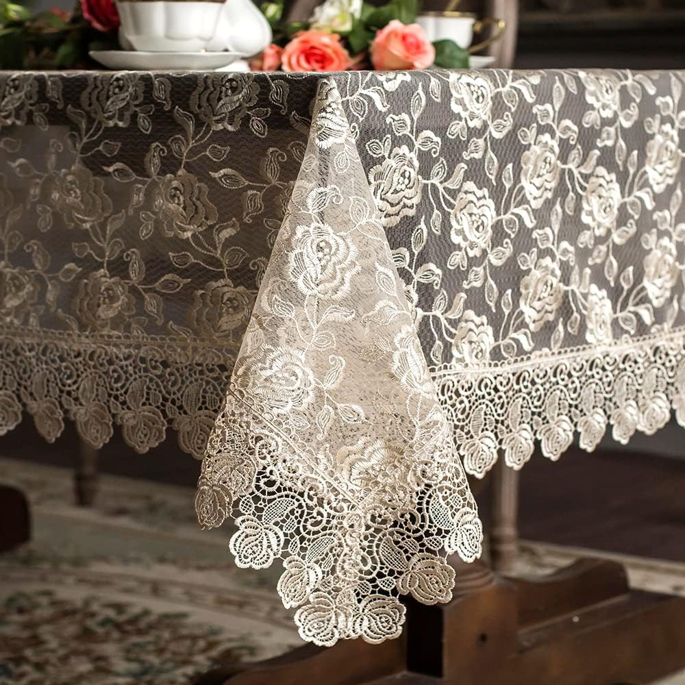 Amazon.com: TINWIN Purple Lace Tablecloth 60x120 Inch Rectangle Vintage ...