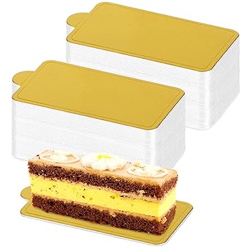 Amazon.com | Lainrrew 200 Pcs Mini Cake Boards, Golden Paper Mousse ...