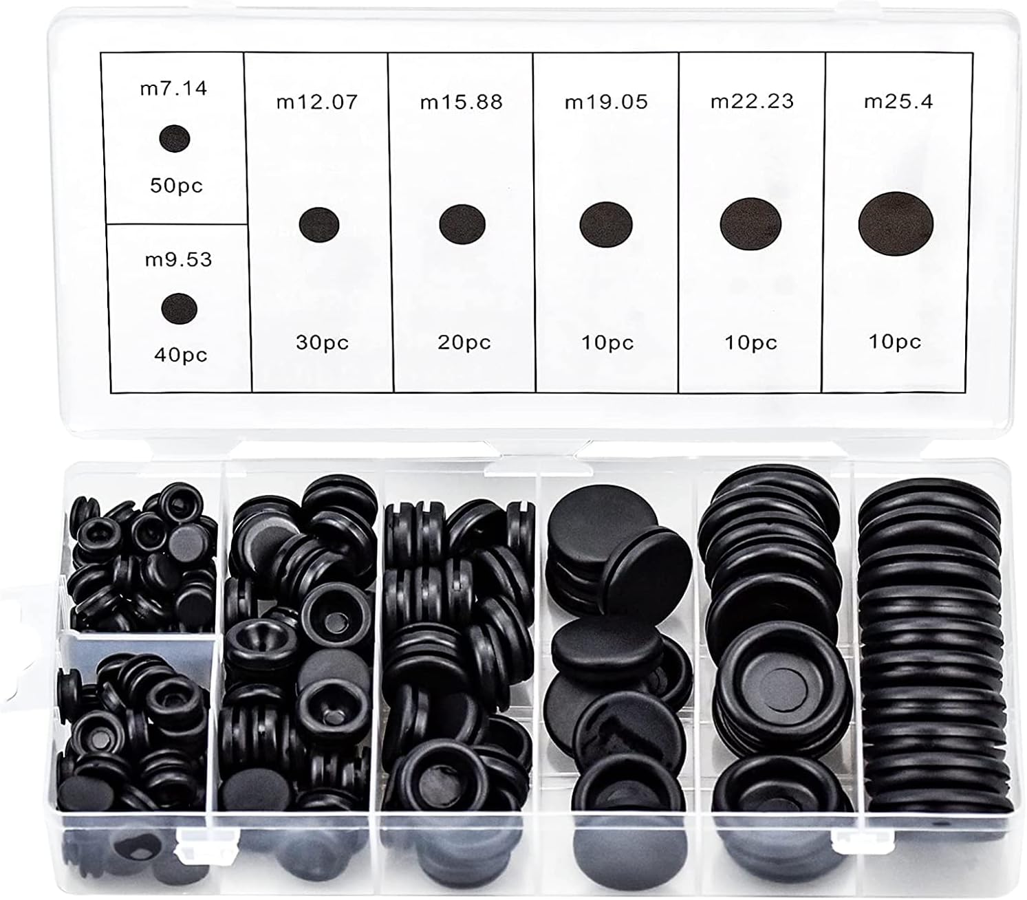 Rubber Grommets, 170pcs Rubber Grommet Assortment Kit, Firewall Hole ...