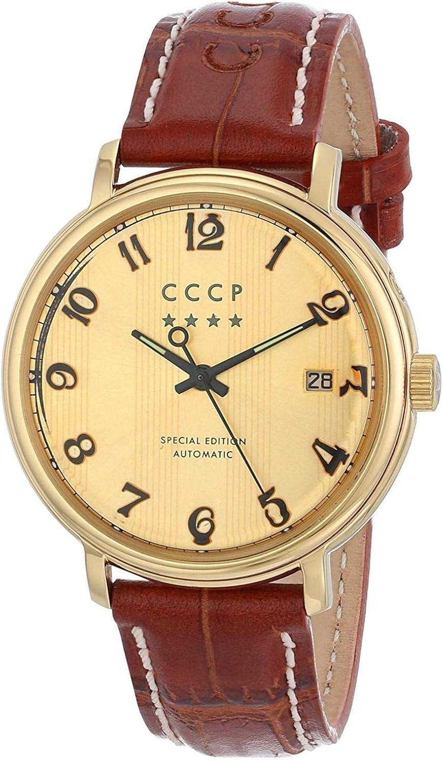 CCCP Men's CP-7021-03 Heritage Analog Display Automatic Self Wind Brown ...