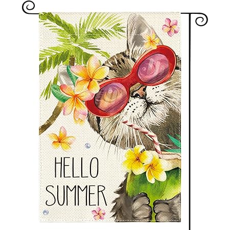 Amazon.com : Seasonal Cat Garden Flags Set of 12 Double Sided 12 X 18 ...