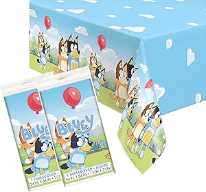 Amazon.com: Unique Bluey Birthday Decorations - Table Covers (2 Pack ...