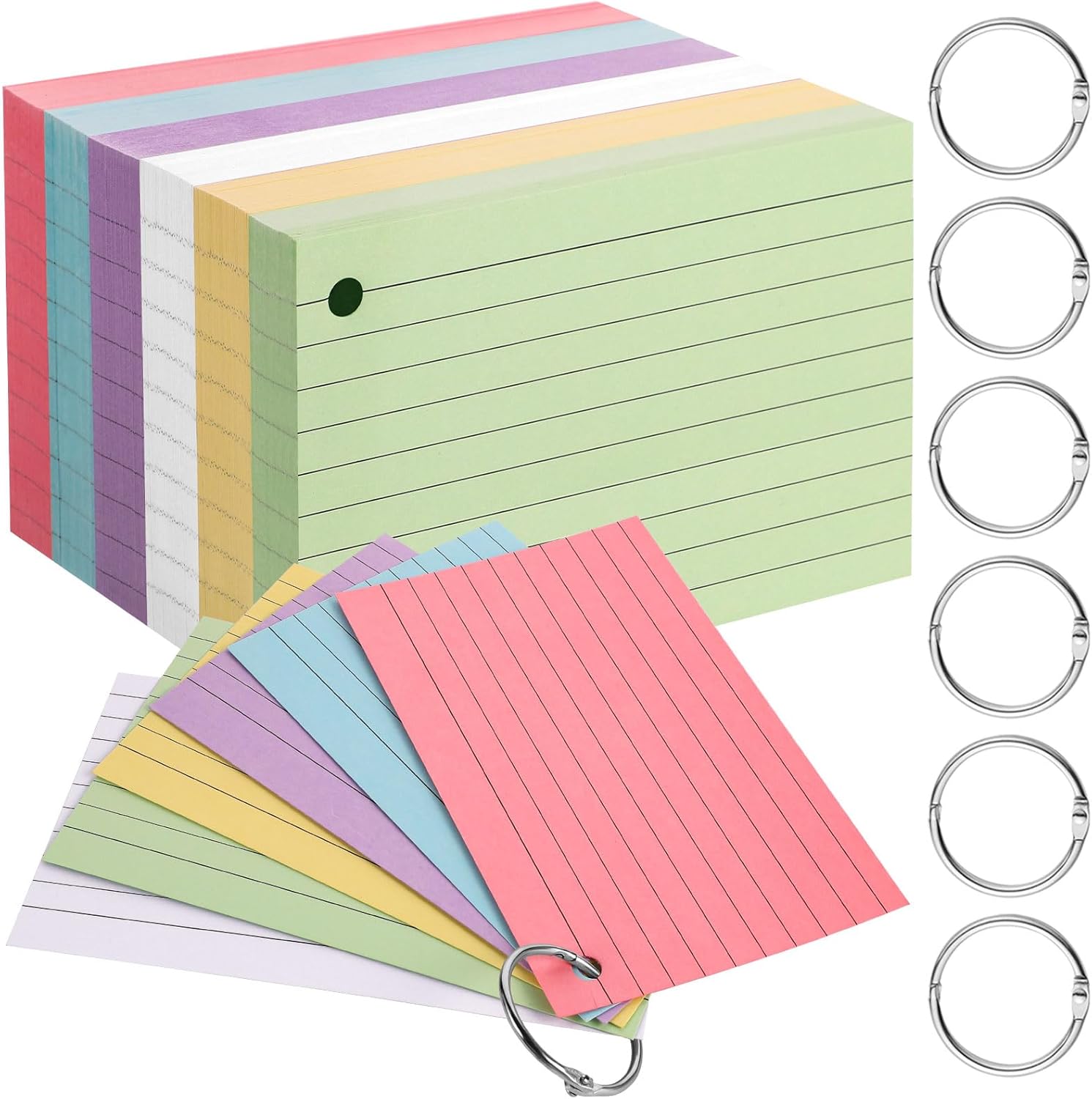 Amazon.com : 600 Piece Index Cards 3x5 Inches, Colored Index Cards with ...