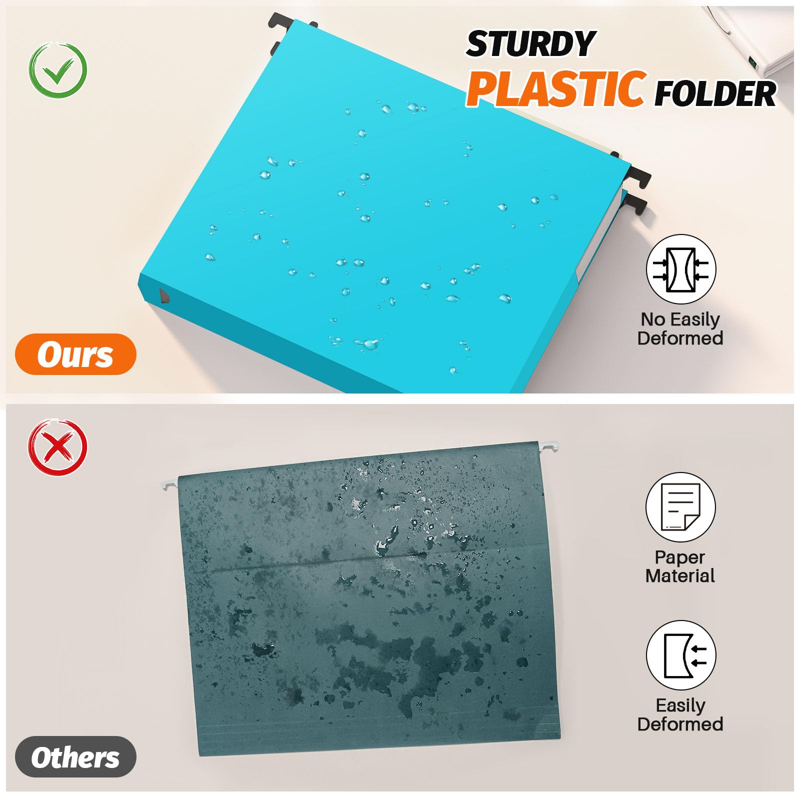 Snapklik.com : Shutex Extra Capacity Plastic Hanging File Folders,12 ...