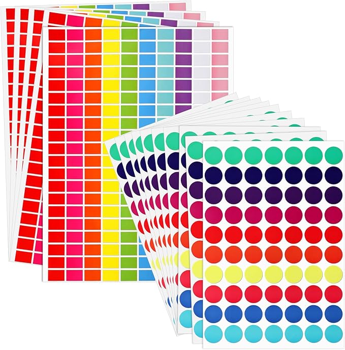 Amazon.com: 1700 Pcs Dot Stickers 1.9 cm Removable Labels Color Coding ...