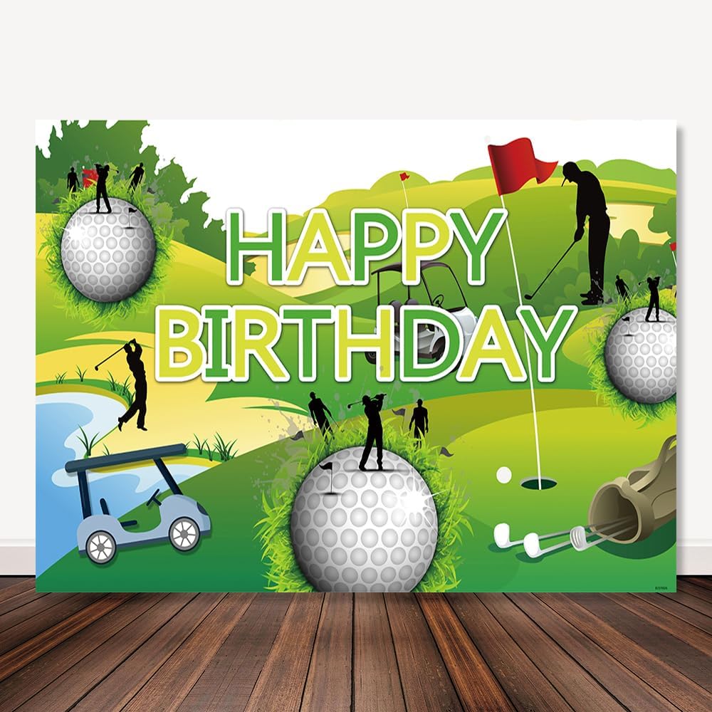 Amazon.com : Bellicremas Golf Birthday Party Backdrop Let’s Partee ...