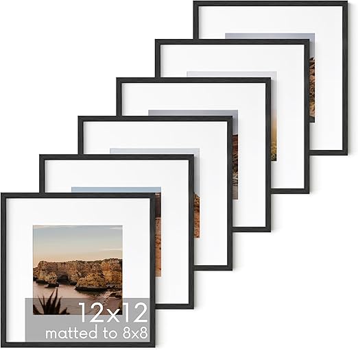 Amazon.com - HAUS AND HUES Solid Oak Wood 12”x12” Picture Frames Matted ...