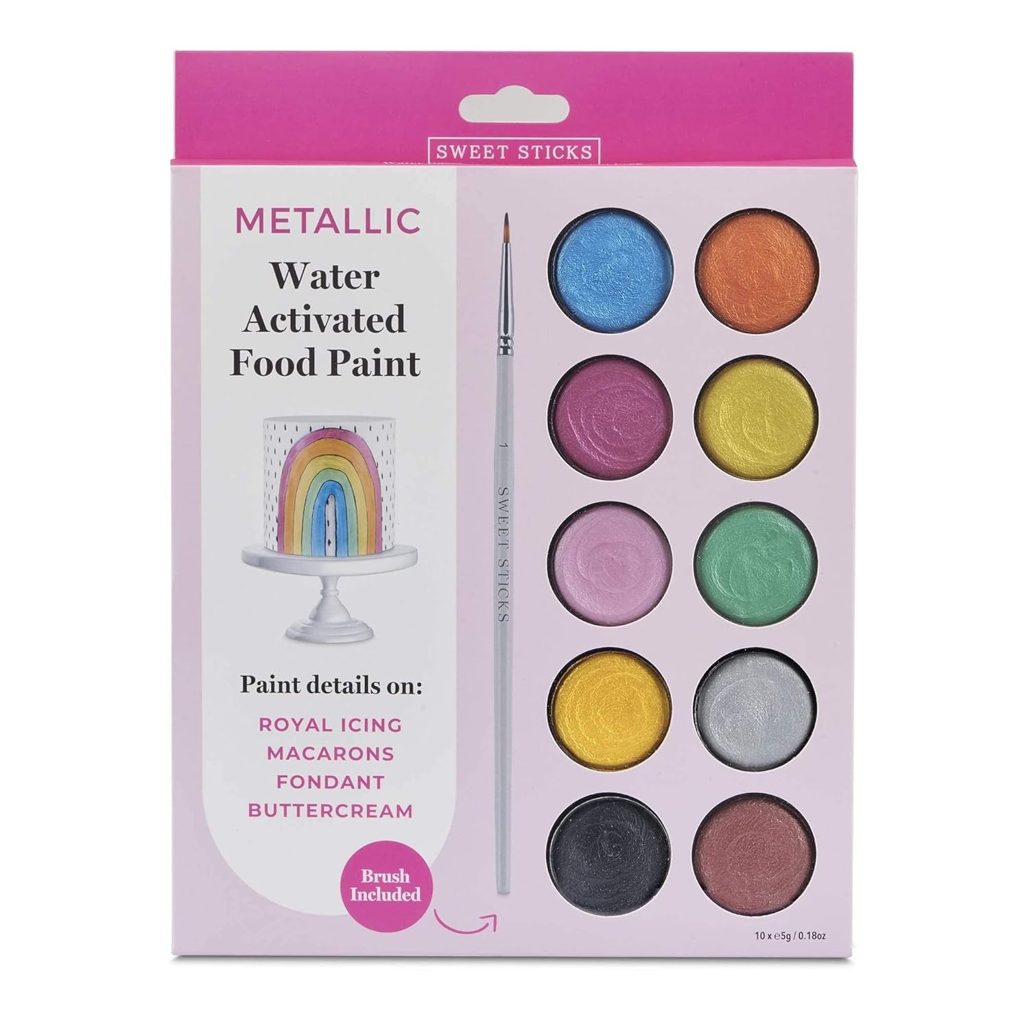 Amazon.com: Sweet Sticks Metallic Colour Palette - Metallic Water ...