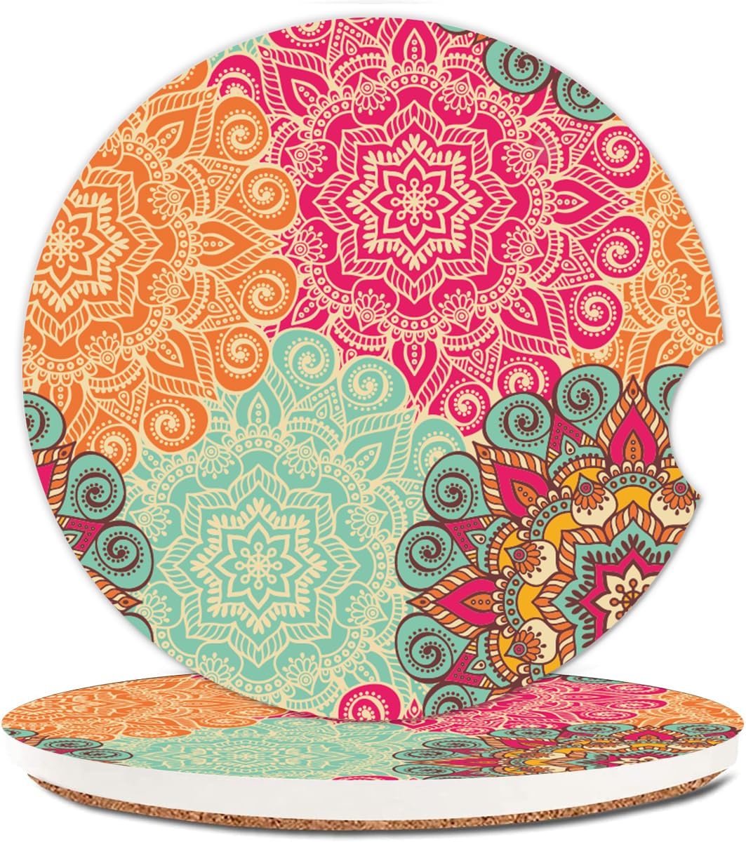 Amazon.com: NUGGHU Absorbent Car Cupholder Coaster 2 Pack, Cute Car ...