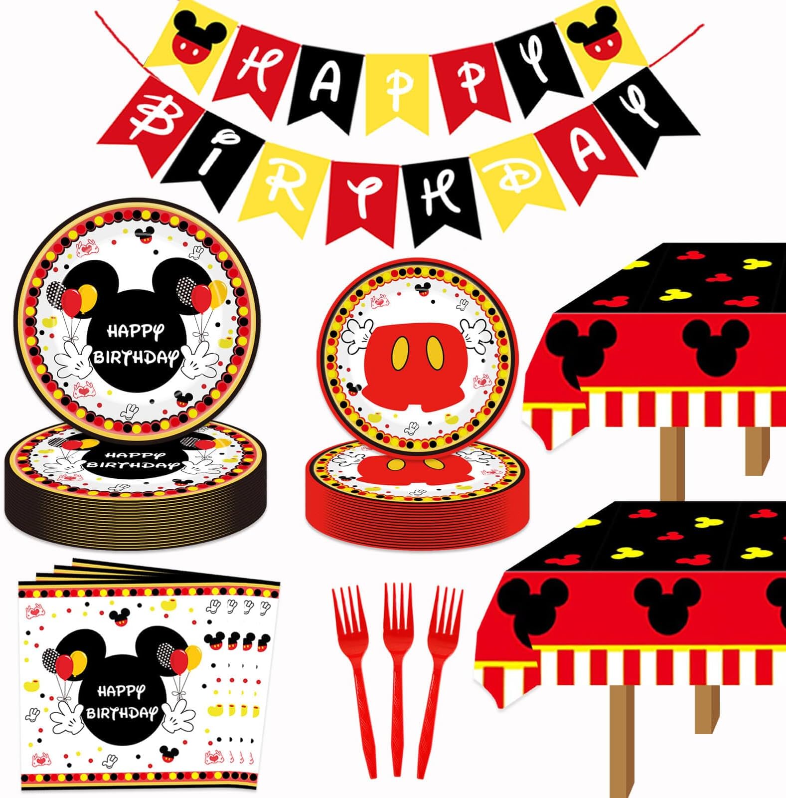 Amazon.com: 117pcs Red Mouse Party Decorations Mouse Plates Napkins ...