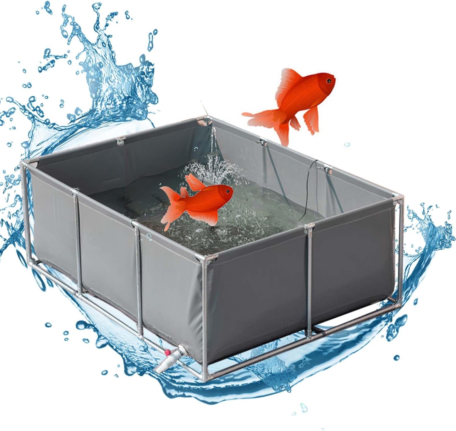 Pounjsd Temporary Holding Viewing Canvas Fish Pond,Large PVC Canvas Aquarium, Canvas Fish Pond ...