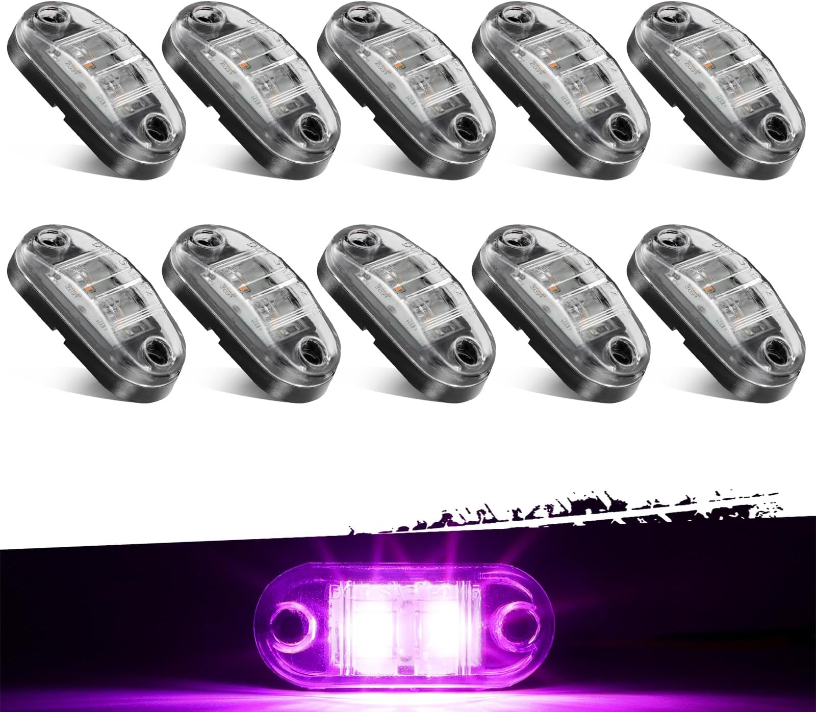 Amazon.com: VIHOSE 20 Pcs 2.5 Inch Led Trailer Marker Lights Flash ...