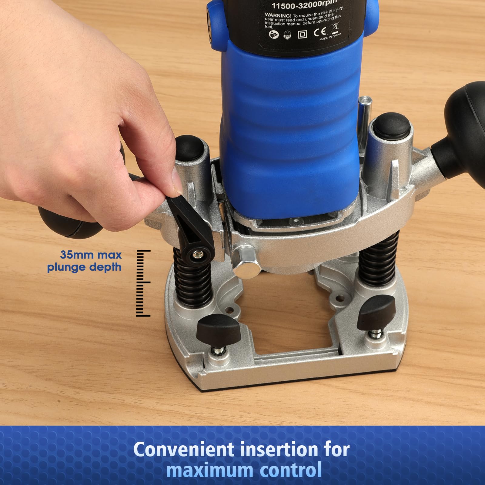 Snapklik.com : Igooo 1.25HP AC Electric Plunge Woodworking Router Kit ...