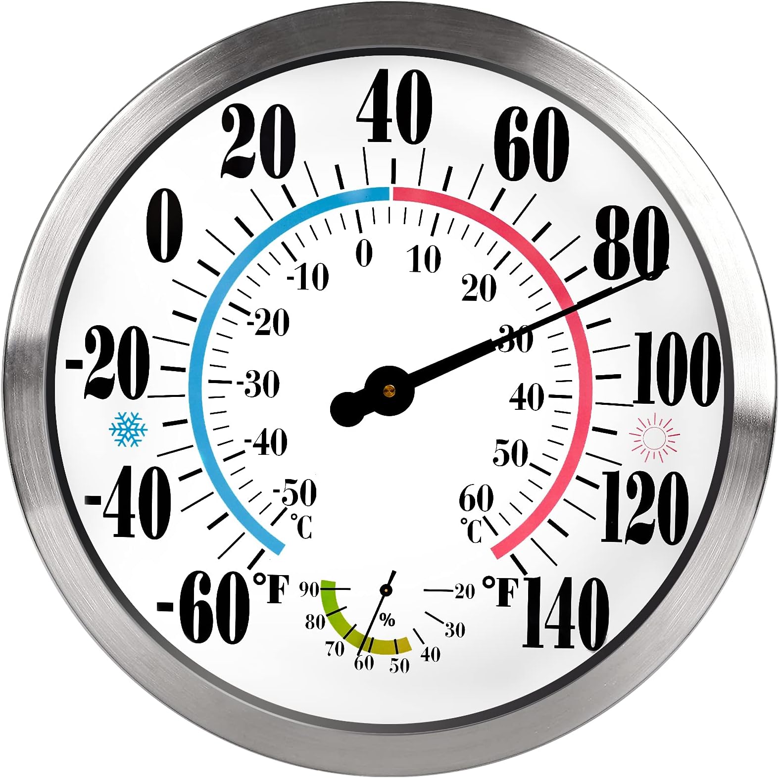 Amazon.com : 12" Outdoor Thermometer Large Numbers - Decorative Outdoor ...