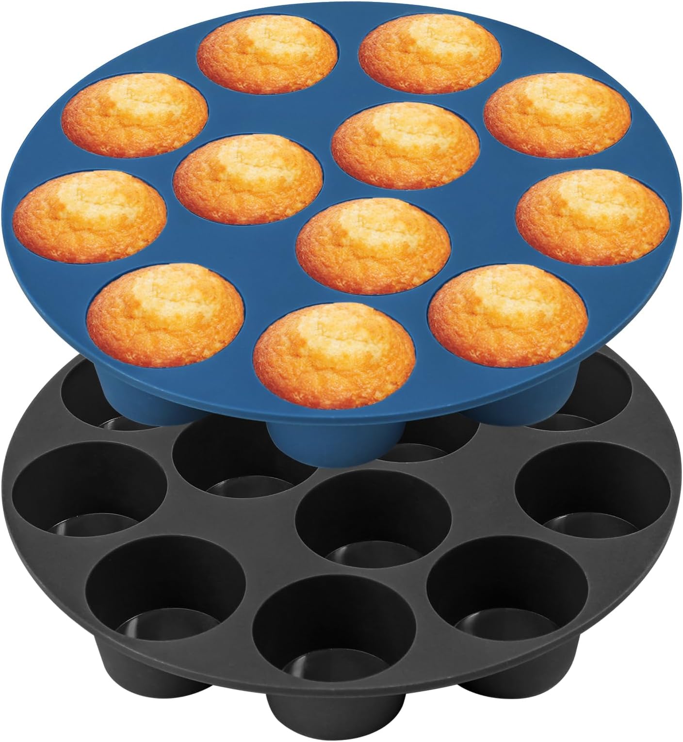 webake Mini Muffin Trays Silicone Muffin Cases for Airfryer 2 Pcs 4.5cm ...