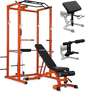 GYMANO® ULTIMATE POWER RACK™ & SUPER 7000™ BENCH | SQUAT CAGE with LAT ...