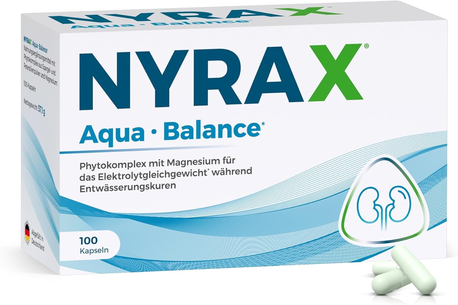 NYRAX® Aqua Balance – Entwässerungstabletten mit Petersilie, Spargel & Magnesium – Ideal für ...