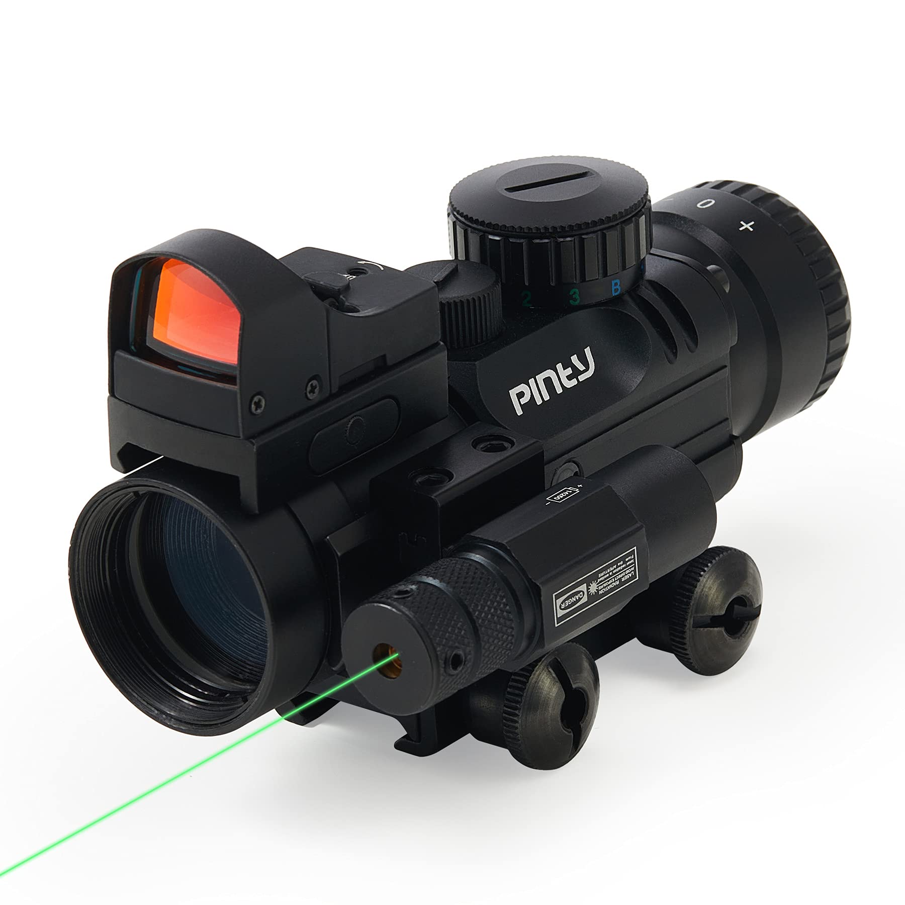 Buy Pinty 4x32 with 3MOA Red Dot and Green Laser for 20mm Picatinny or ...