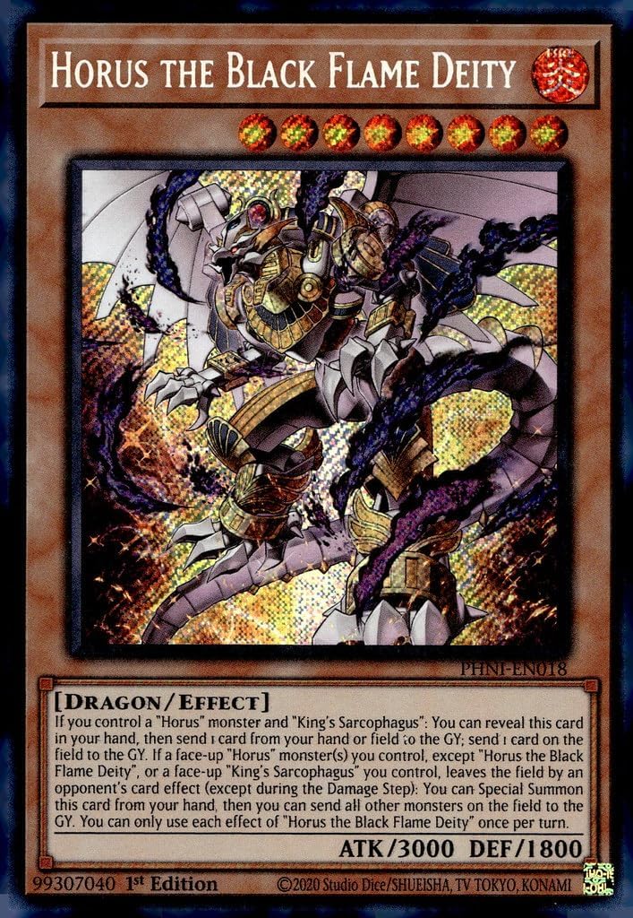 Amazon.com: YU-GI-OH! Horus The Black Flame Deity - PHNI-EN018 - Secret ...