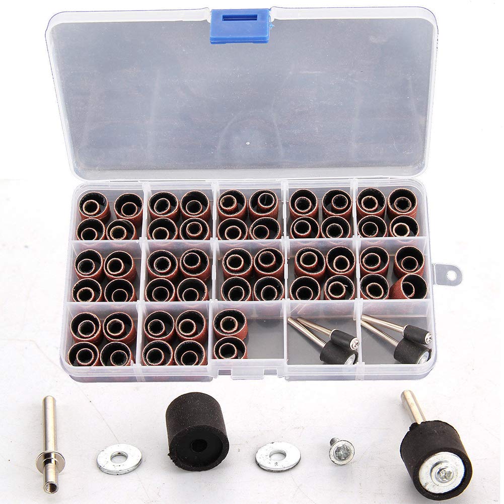 Amazon.com: Sanding Bands Set, 104pcs Mandrels Drum Sleeve Nail Grit ...