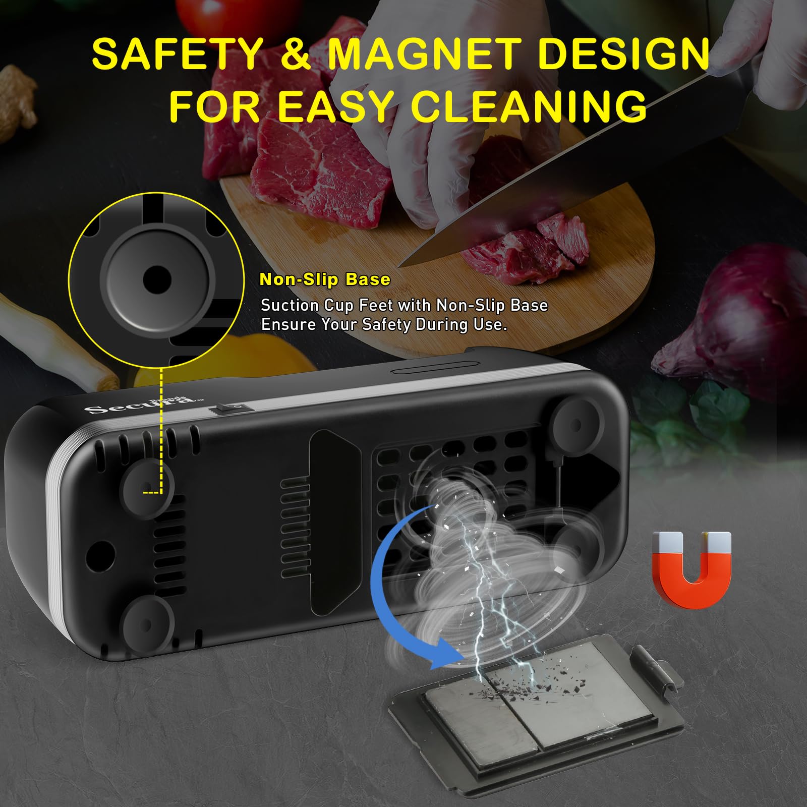 Secura 3-Stage Electric Knife Sharpener with 100% Diamond Abrasives and ...