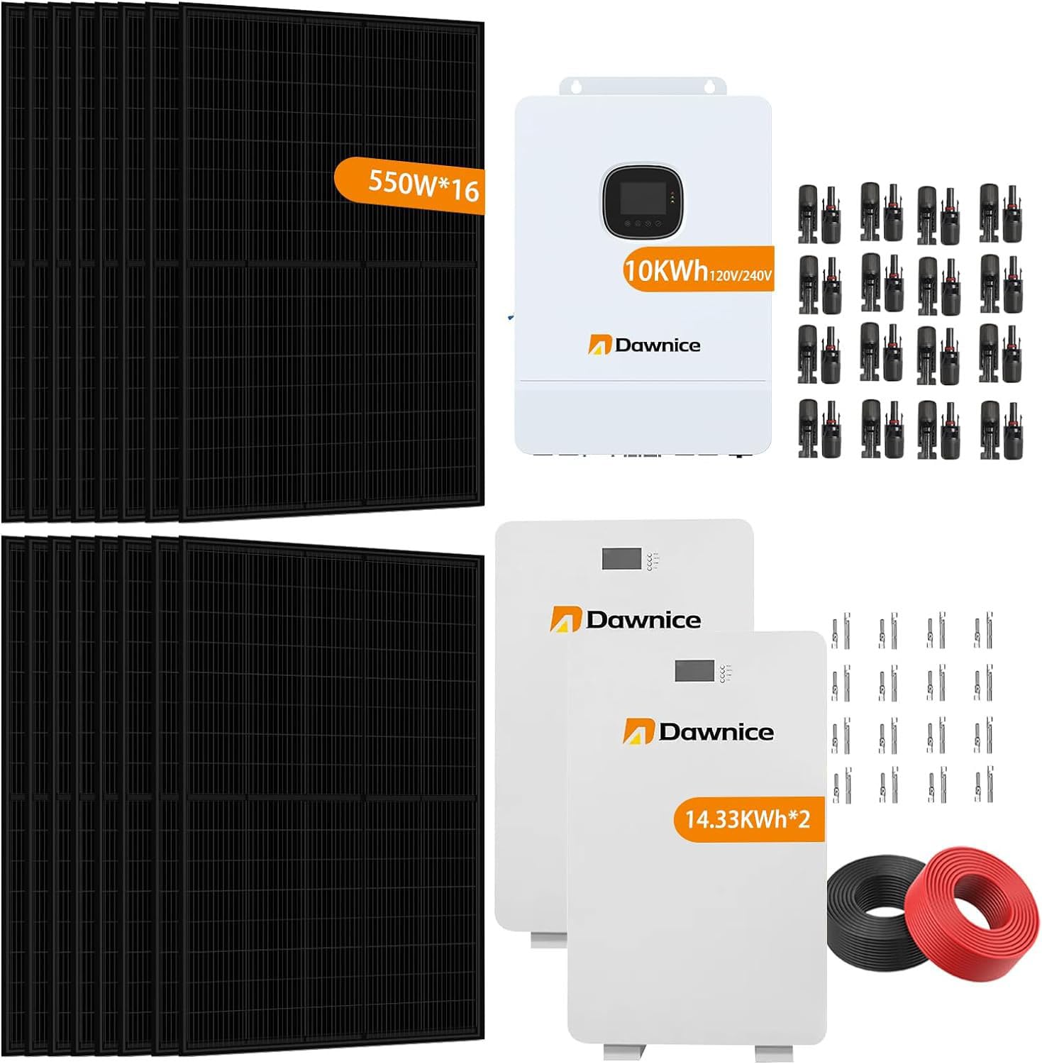 Amazon.com : 8800W Off Grid Solar System Complete Kit with 2 PCS 48V ...