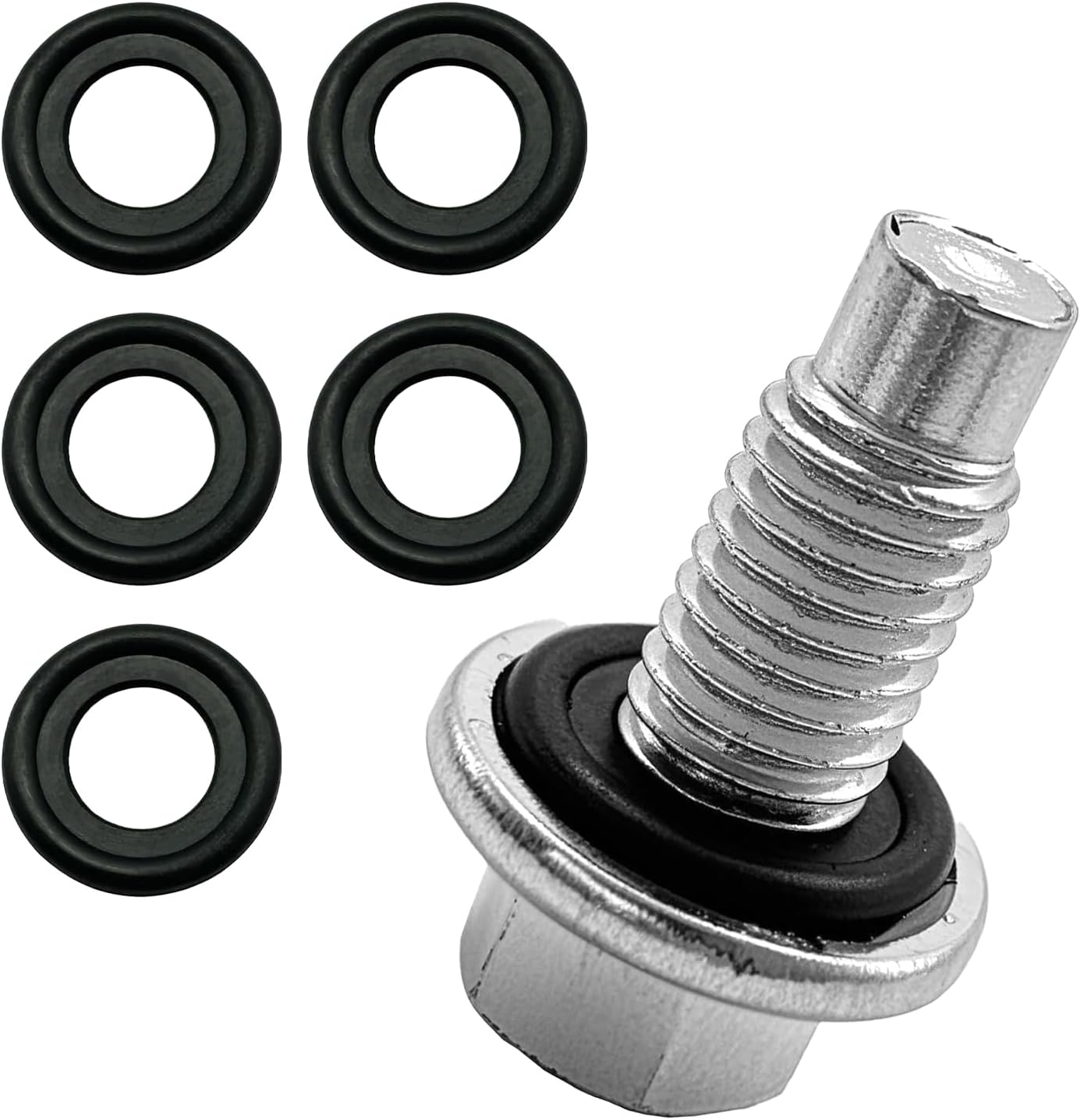 Amazon.com: Anyhut M12×1.75 Oil Drain Plug, Oil Pan Bolt with 5 PCS O ...