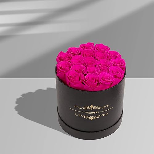 NATROSES Rosas preservadas hechas a mano en una caja rosas de larga ...