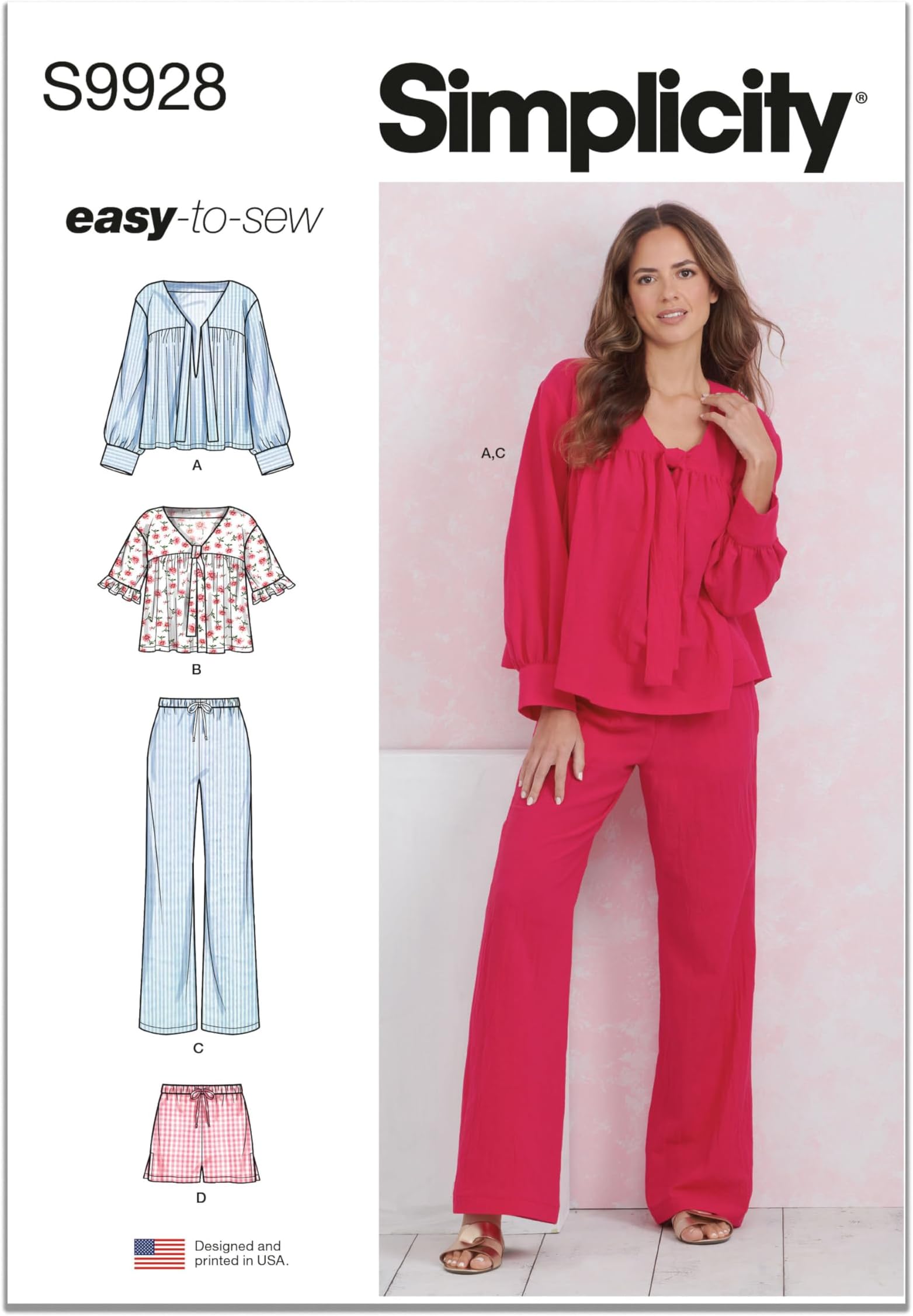 Amazon.com: Simplicity SS9928A Easy to Make Misses' Lounge Tops, Pants ...