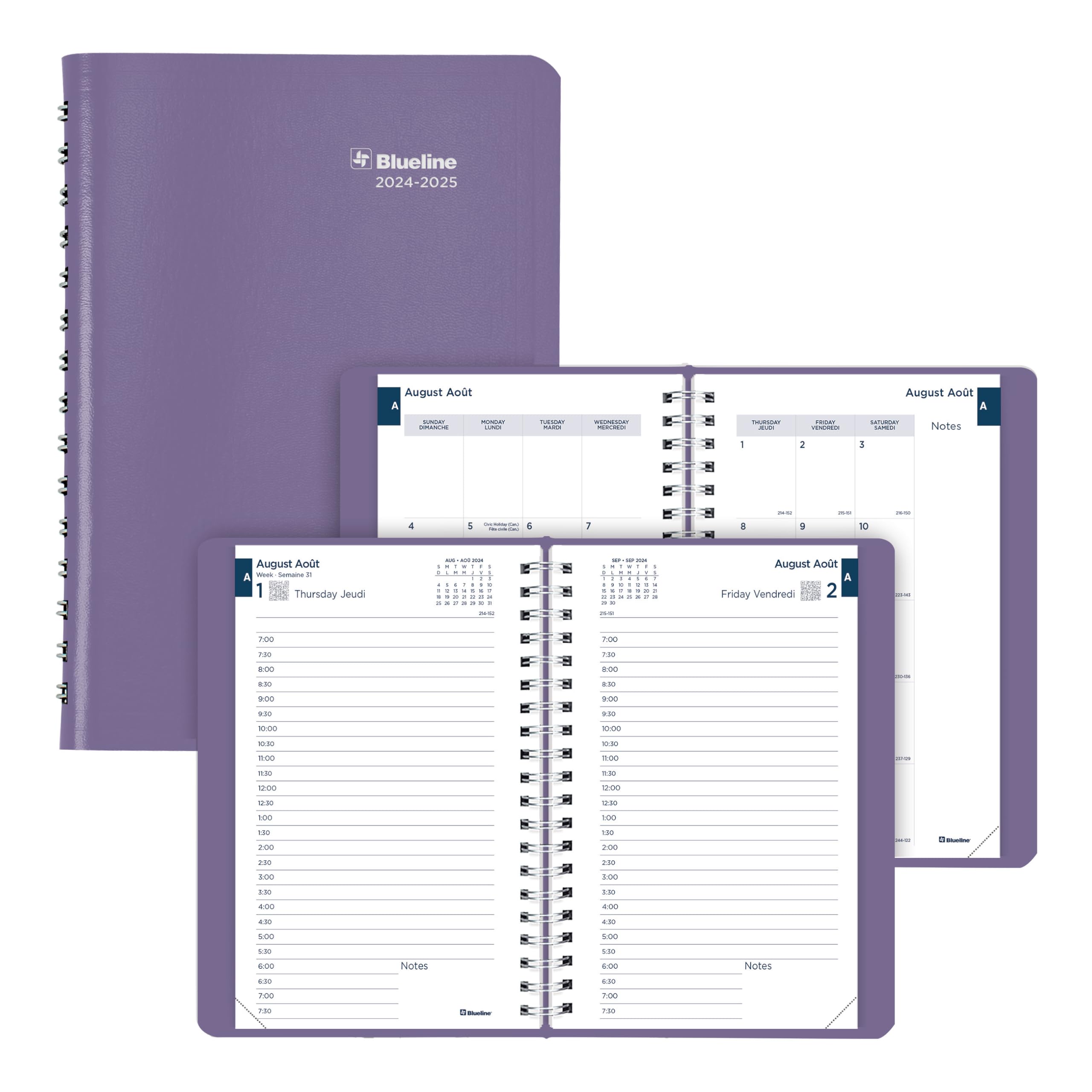 Blueline® Essential Academic Daily/Monthly Planner, August 2024 to July ...