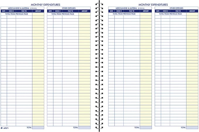 Amazon.com : Adams Bookkeeping Record Book, Monthly Format, White ...