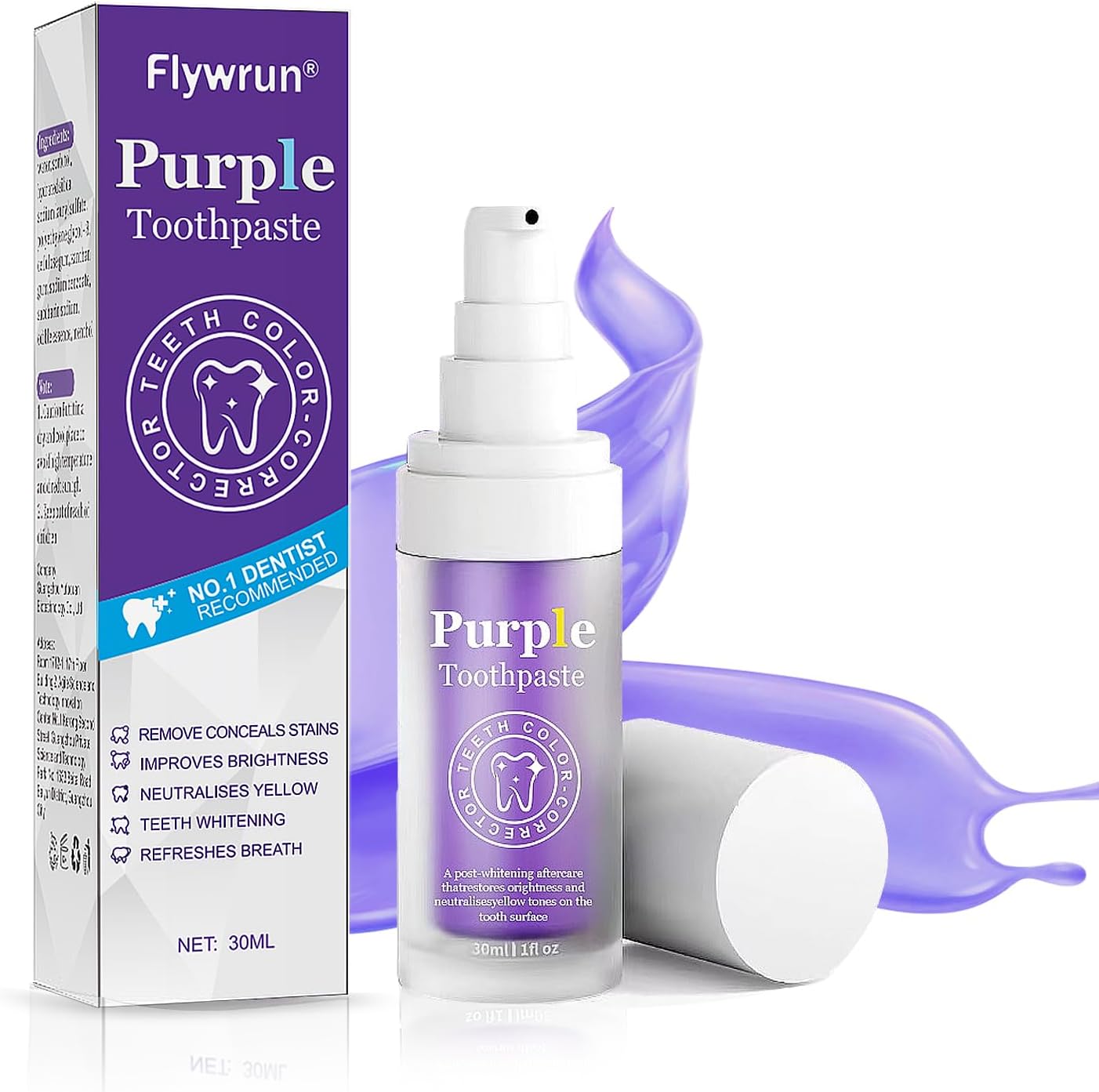 Amazon.com: Purple Toothpaste for Teeth whitening, Instant Brightening ...