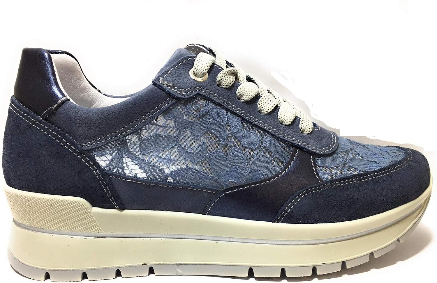 iMac, Sneakers Stringate Donna, Made in Italy, Avio/Blue 707320, Woman ...