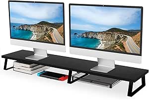 Amazon.com: Aothia Large Dual Monitor Stand Riser - Monitor Stand For 2 ...