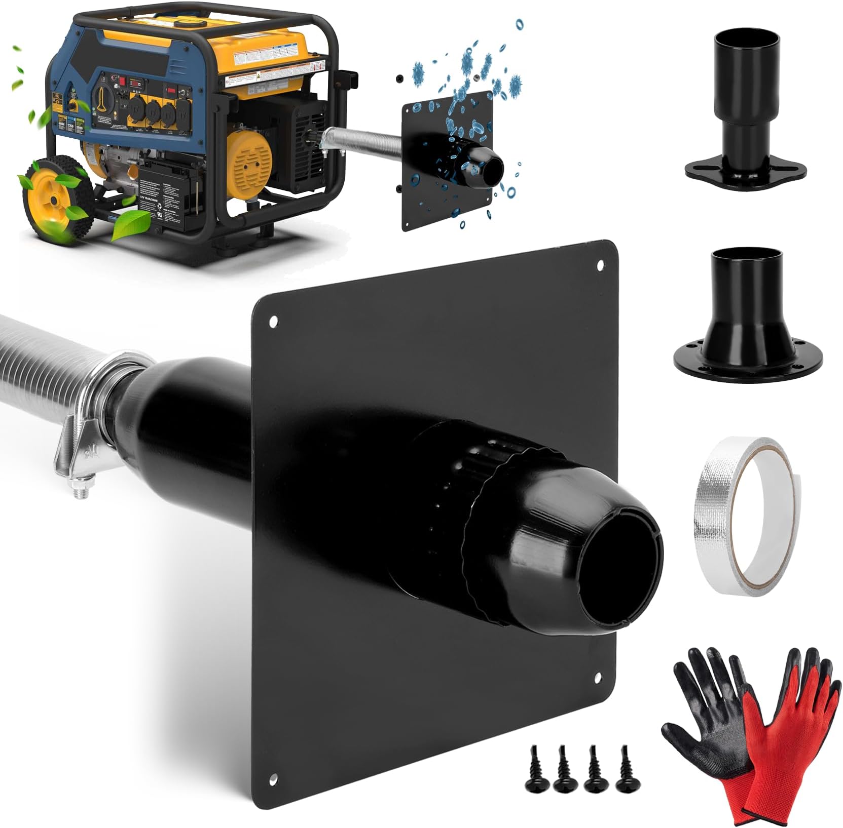 Amazon.com: Generator Exhaust Extension Silencer Kit with Two Universal ...