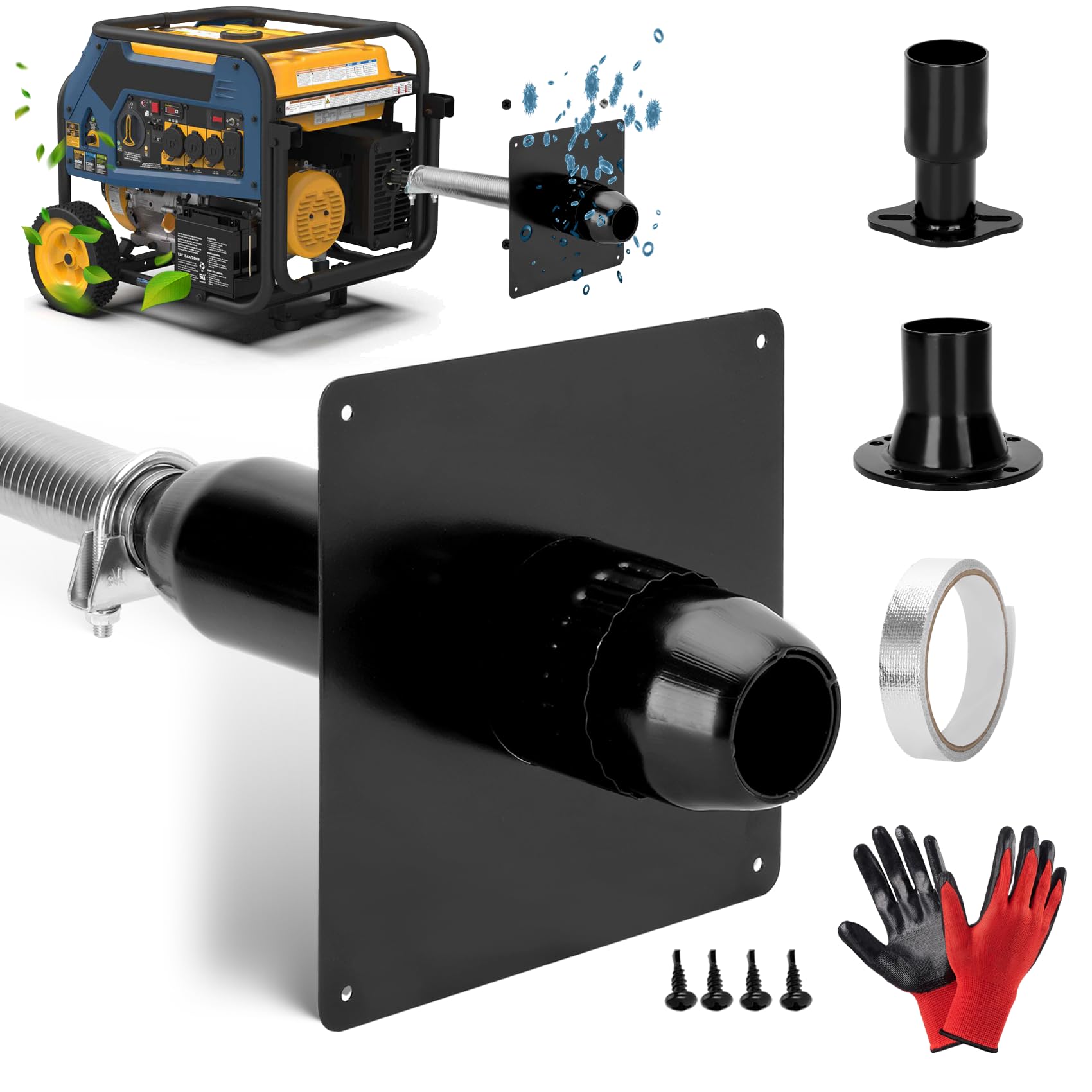 Generator Exhaust Extension Silencer Kit with Two Universal Adapters ...