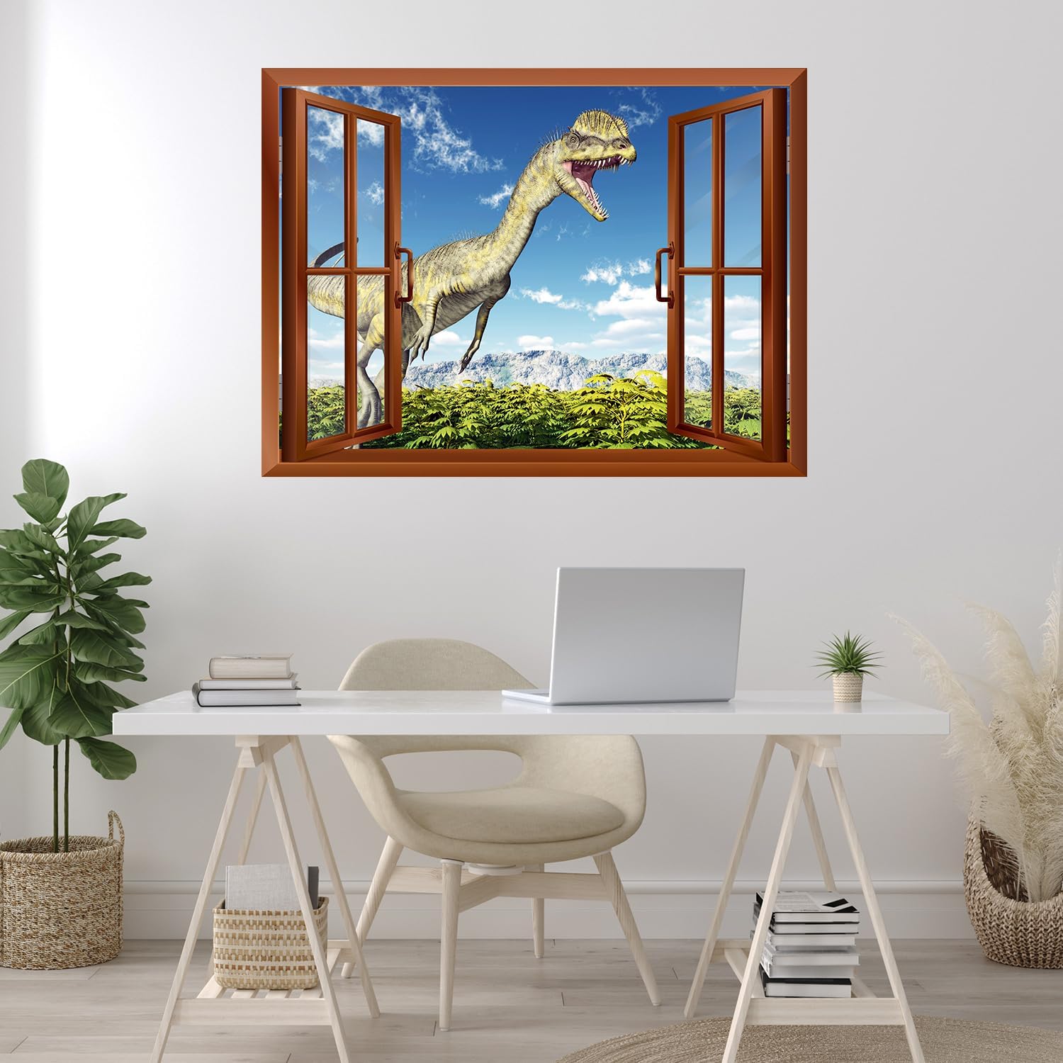 Amazon.com: wall26 - A Dinosaur Outside of an Open Window | Removable ...