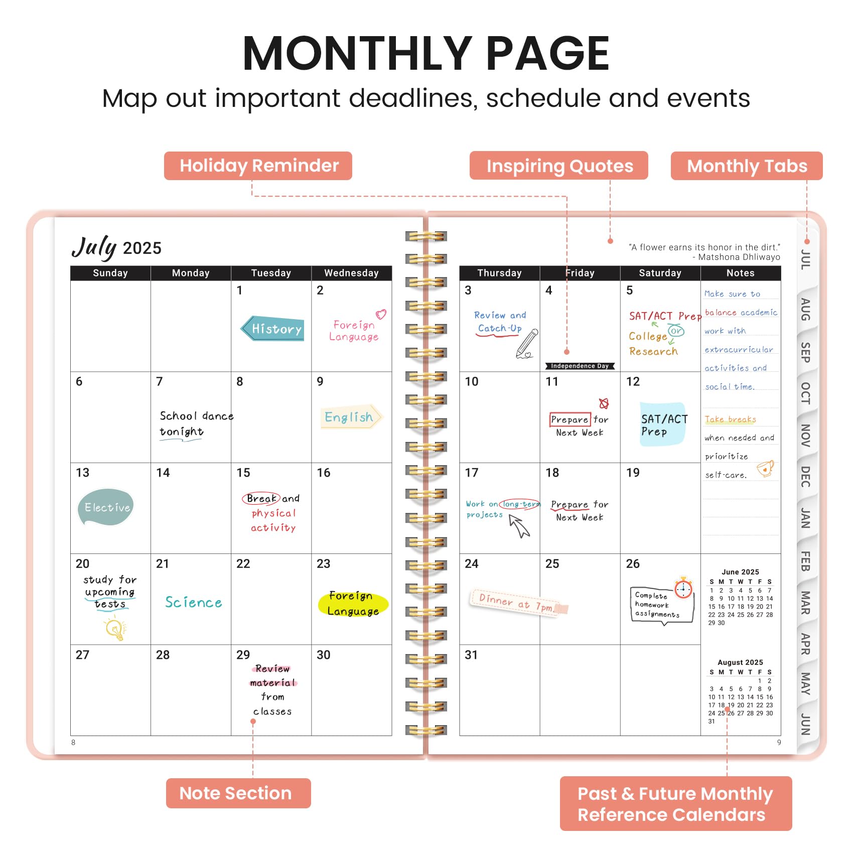 Boxclever Academic Diary A5 School Diary 2025-2026 A5 Day Per Page ...