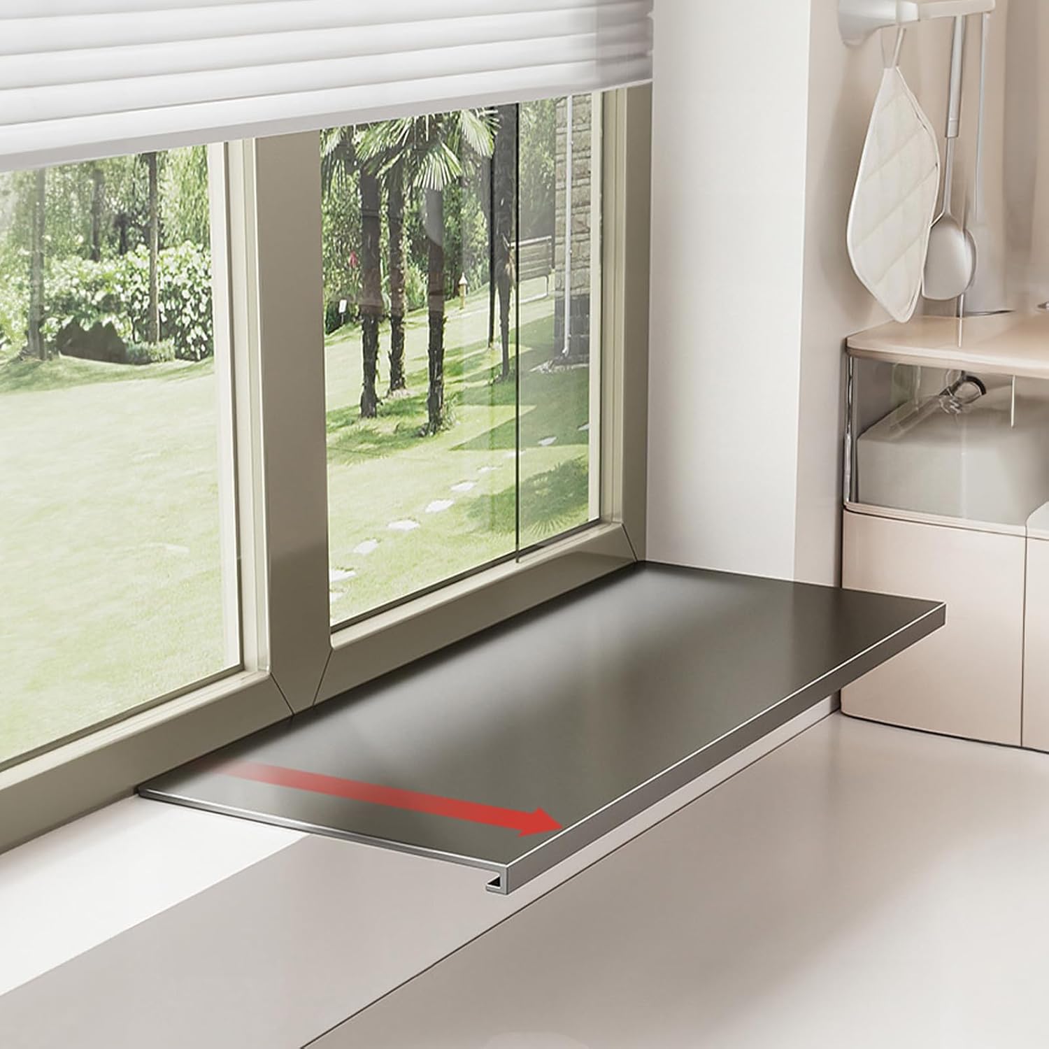 Amazon.com: Window Sill Extender Plate Without Drilling, Grey Carbon ...