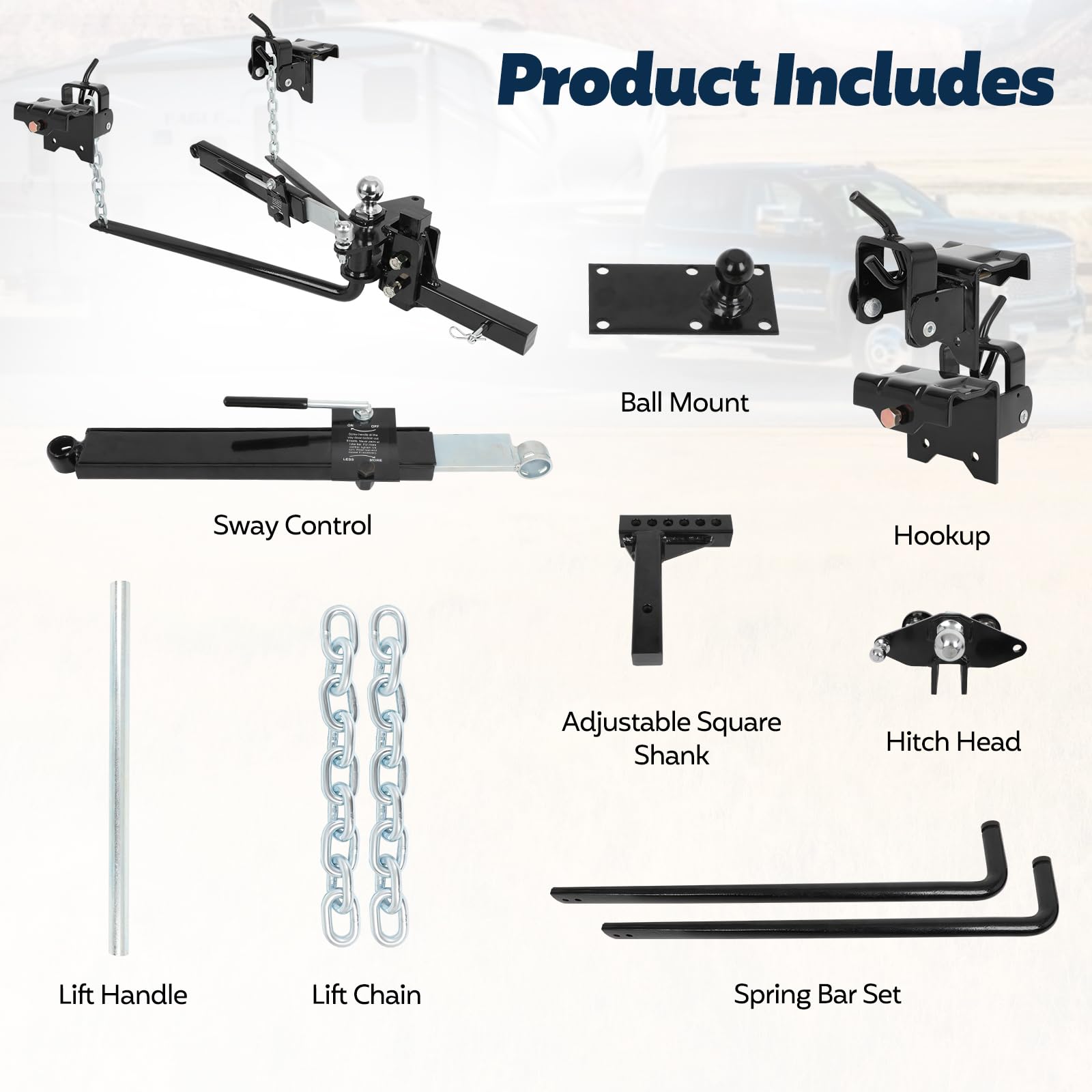 Trailer Hitch Anti Sway Adapter Double Hole Trailer Sway Control ...