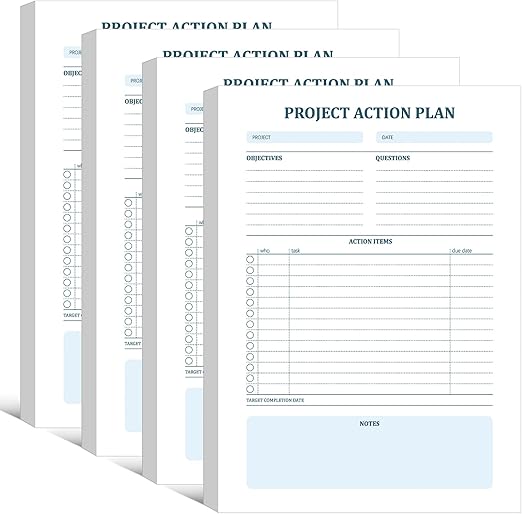 Amazon.com : Maitys 200 Sheets 4 Pads Project Action Planner Notepad ...