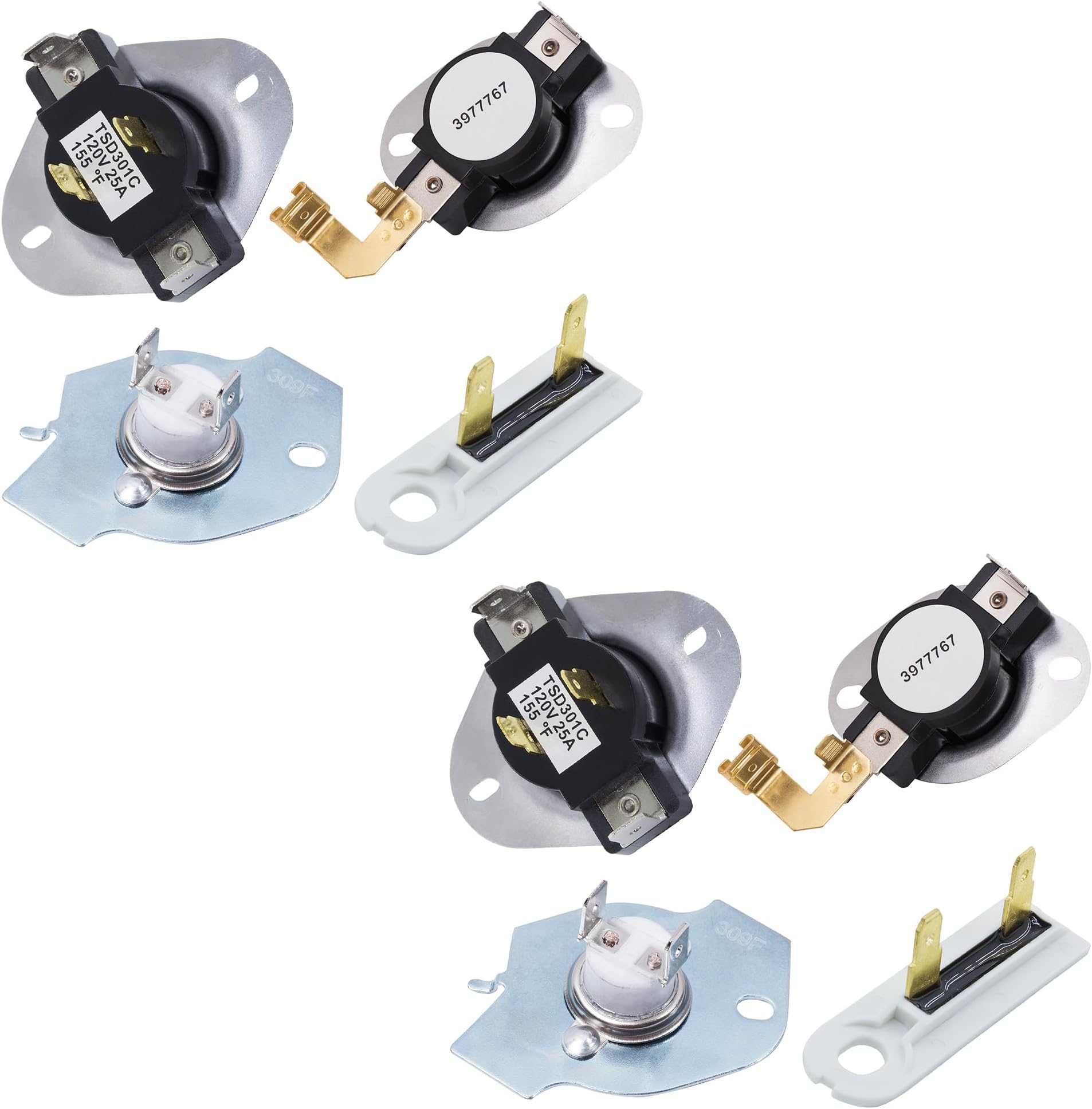 Amazon.com: 3977393 Dryer Thermal Fuse 3387134 Dryer Cycling Thermostat ...