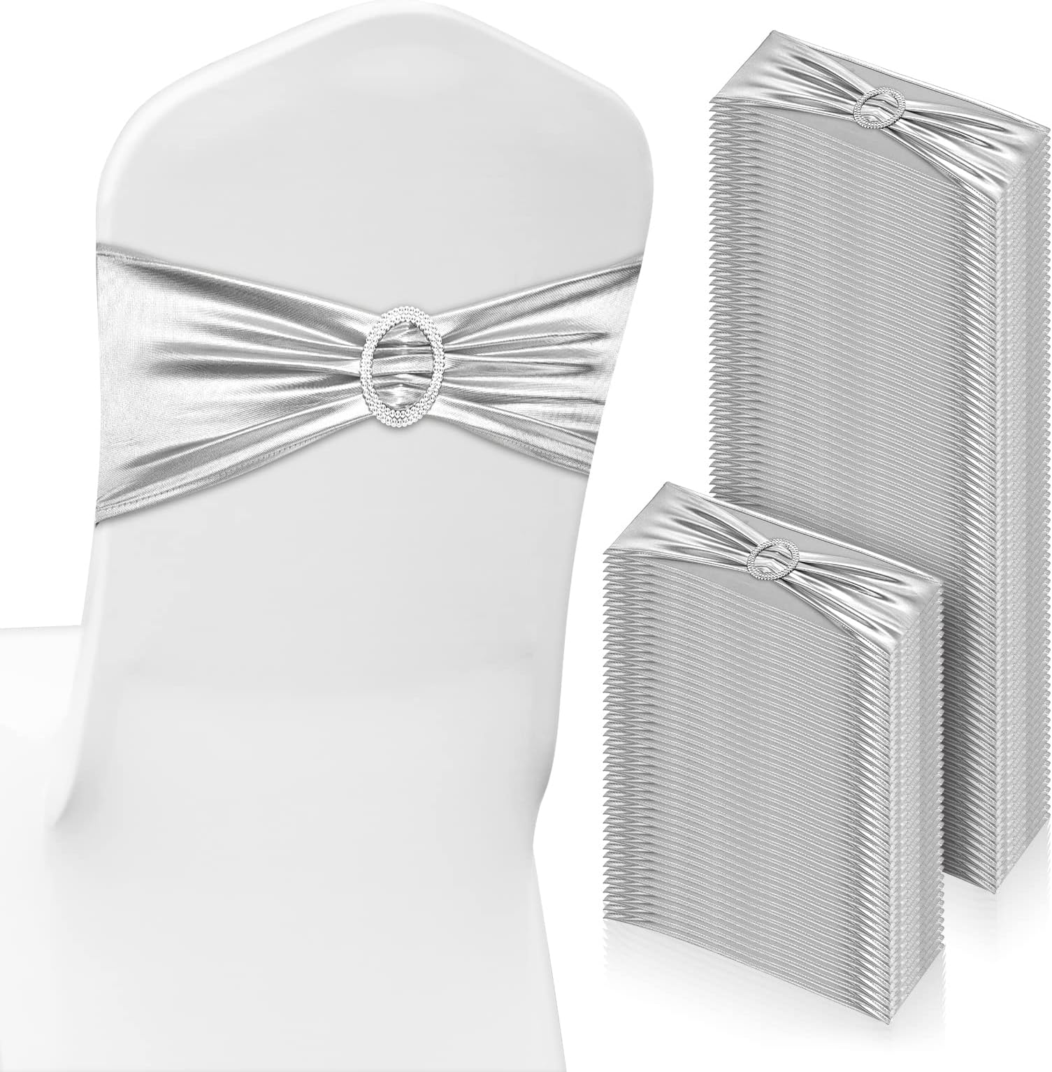 Amazon.com: Oudain 120 Pieces Spandex Chair Sashes with Buckle Stretch ...