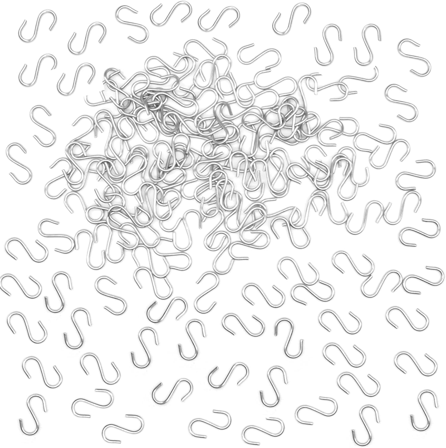 Amazon.com: CUTEABC Mini Silver S Hooks,0.55 Inch S Hooks for Hanging ...