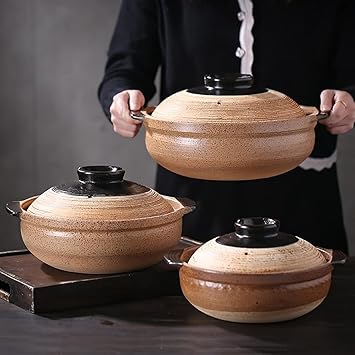 Amazon.com: Ceramic Casserole Dish, Clay Pot, Earthen Pot Cookware with ...