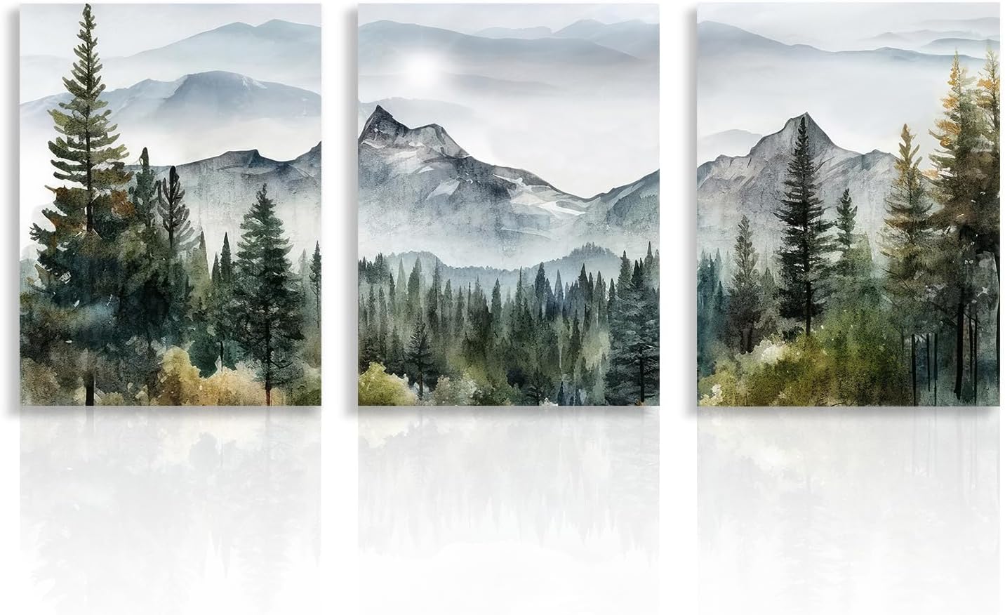 Dazzlewall Affiche Décorative Murale Forêt Brumeuse Affiche Murale ...