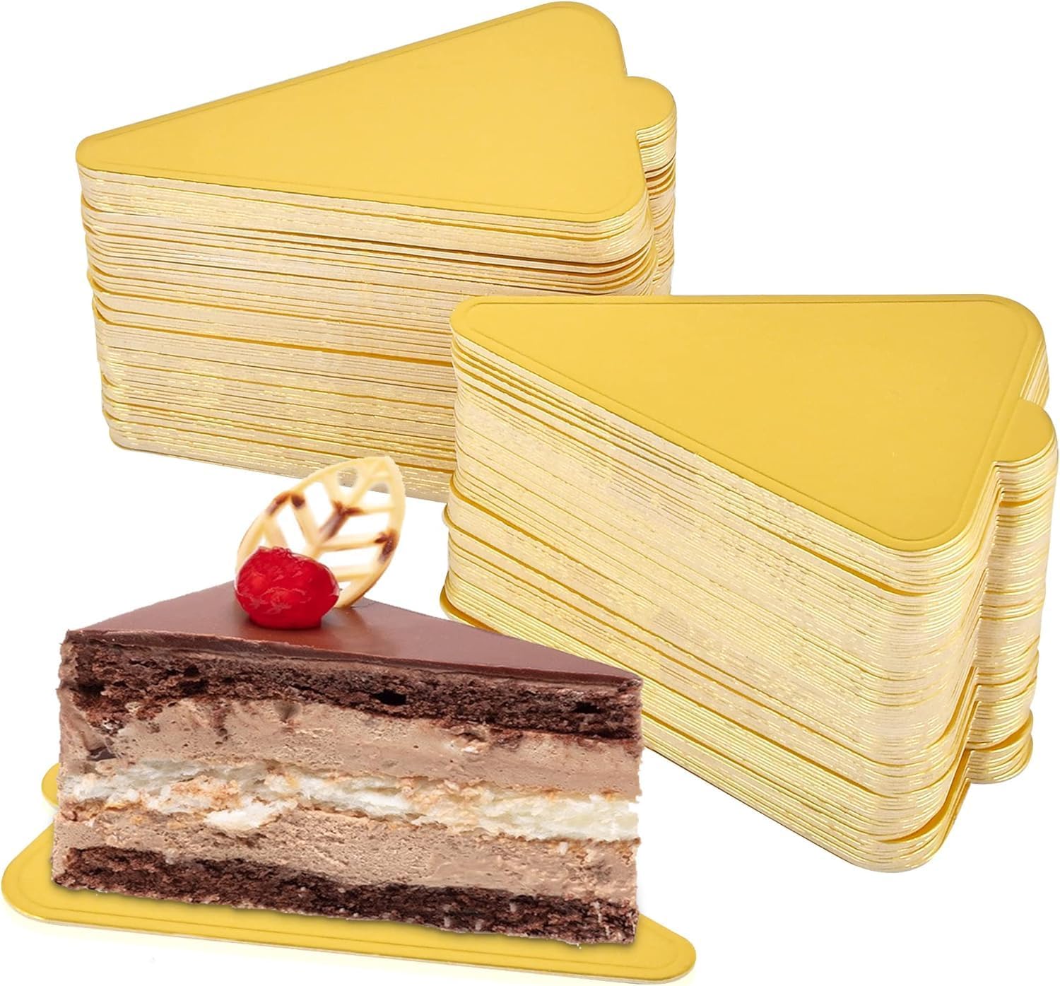 AUNMAS Mini Tableros para Tartas, Base Redonda de Cartón Dorado de ...