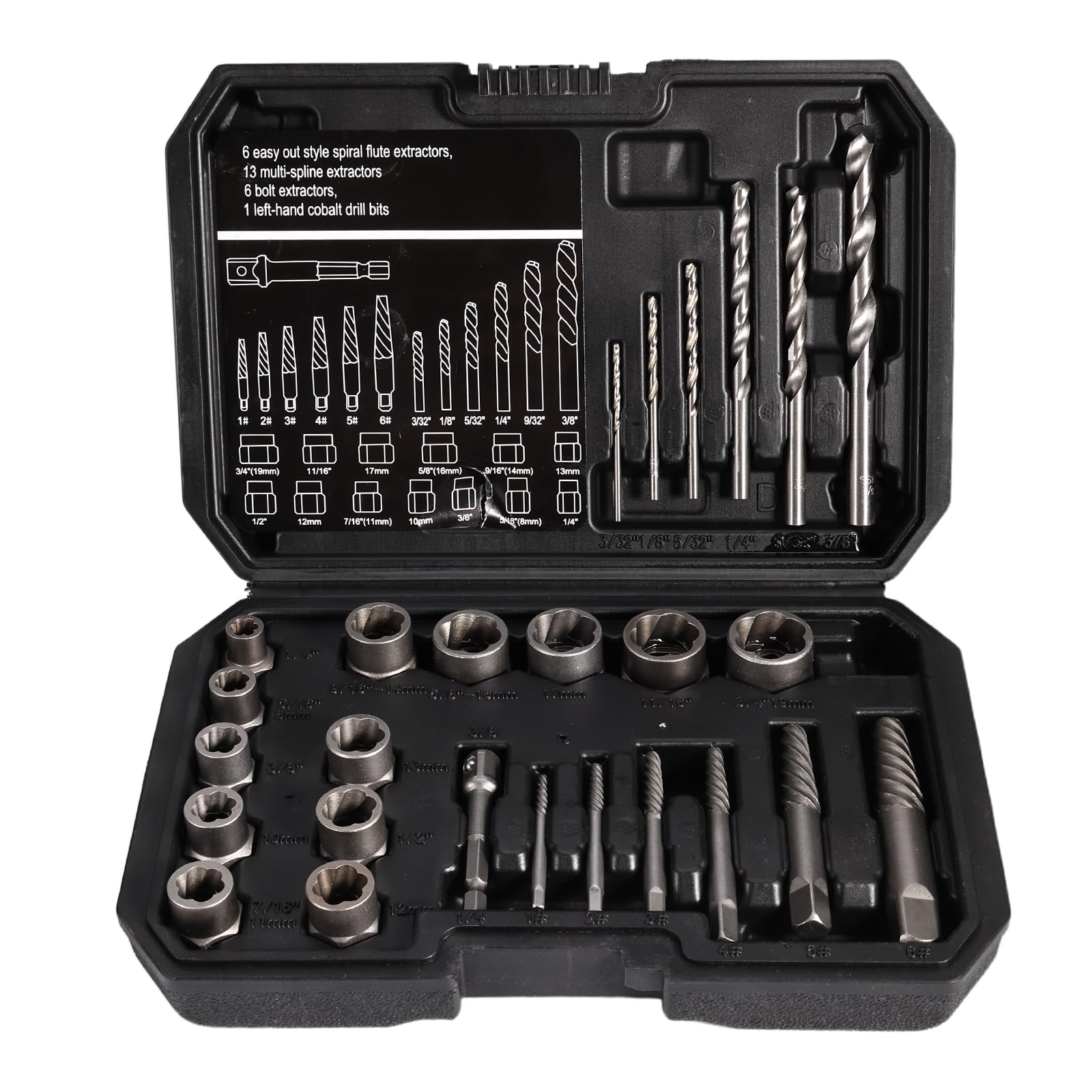 Snapklik.com : 26 Pcs Screw Extractor Bolt Extractor Set And Left-Hand ...