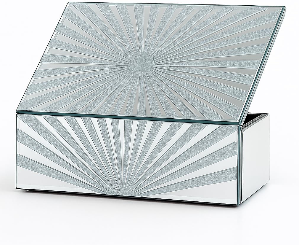 EagleWiz SunRays Glass Mirrored Sunburst Jewellery Box Sun Rays Modern ...