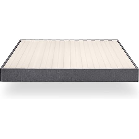 Amazon.com: ZINUS Upholstered Metal Box Spring with Wood Slats / 4 Inch ...